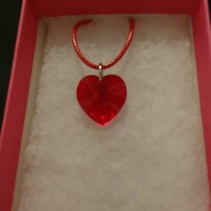 Jewelry | Sunkissed Red Crystal Heart Necklace | Poshmark
